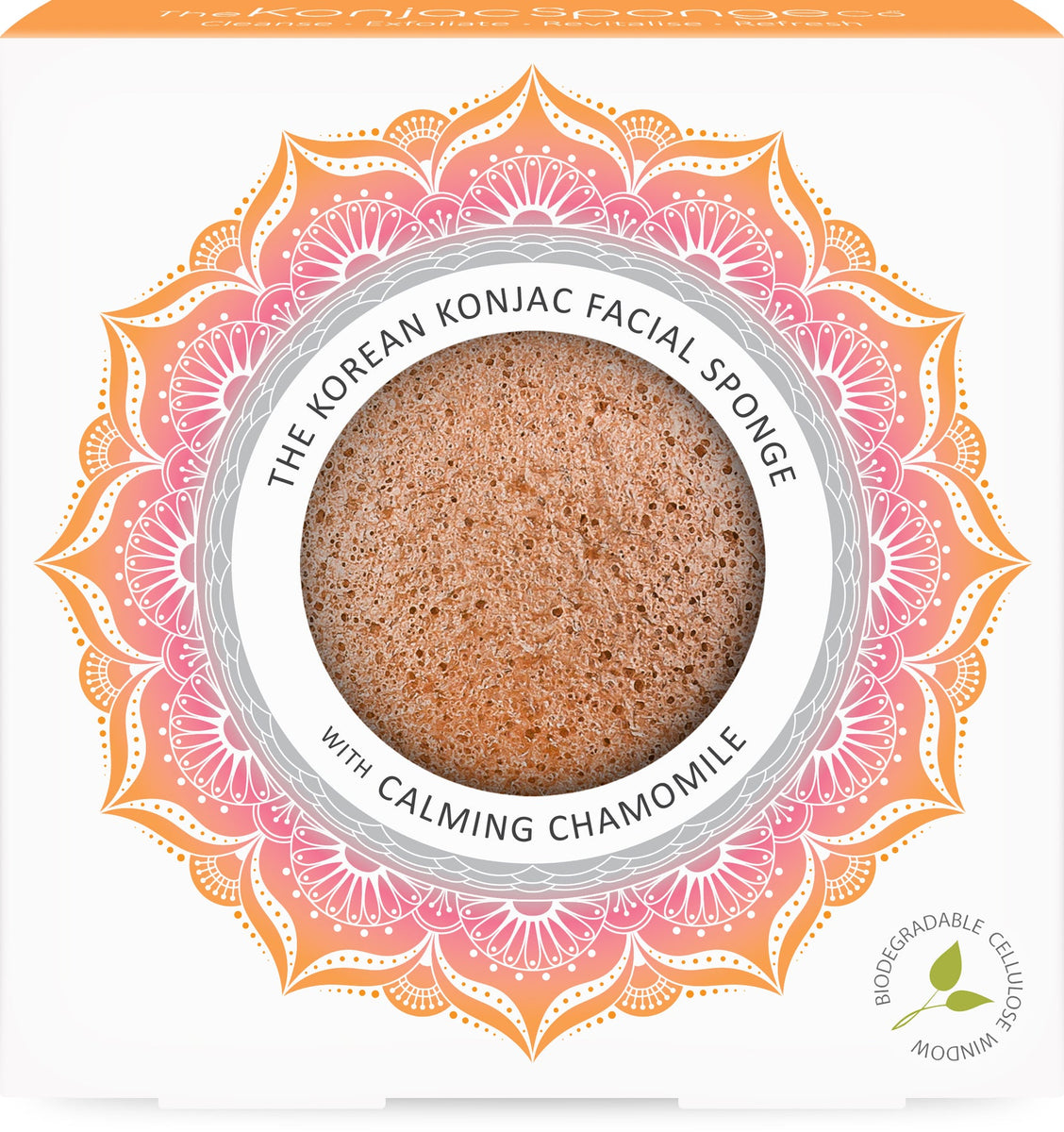 The Mandala Chamomile & Pink Clay Face Sponge - For Dry and Sensitive ...